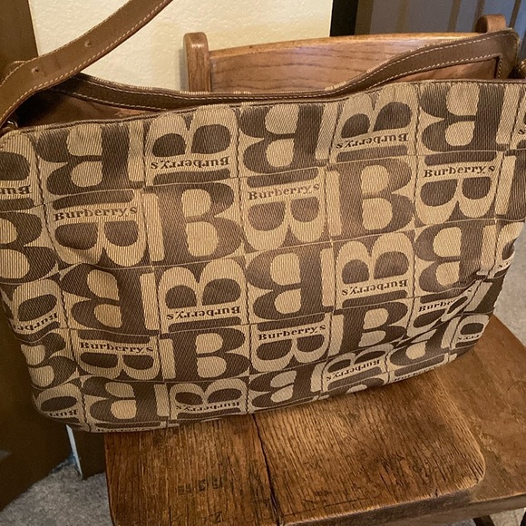 Burberry | Bags | Burberrys London Monogram B Logo Shoulder Bag With ...